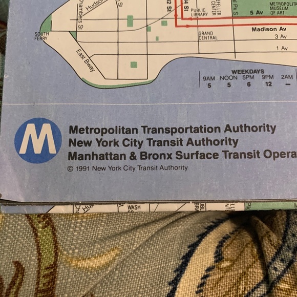 New York Transit | Wall Decor | 991 Nycta Manhattan Bus Map Mta Nyc New ...